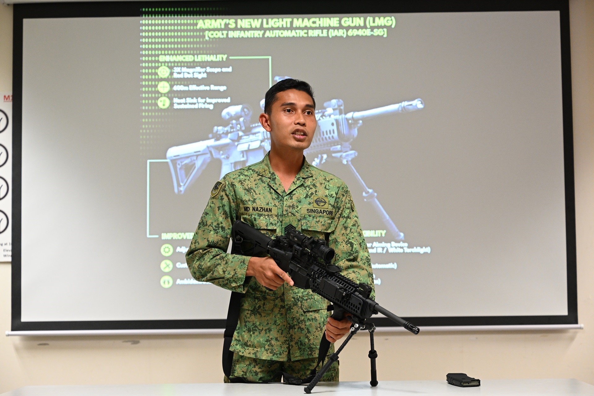 SAF equips active combat & combat support units with new light machine gun